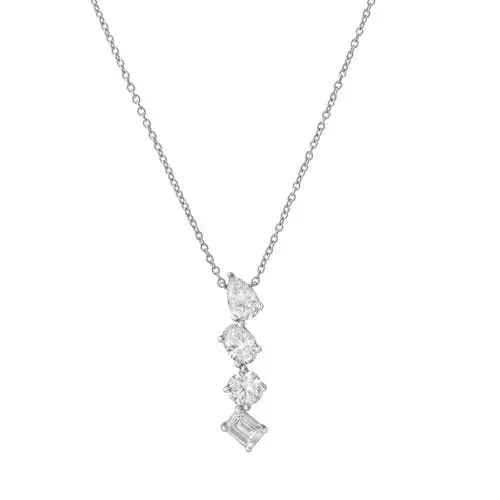 LUVMYJEWELRY Nerisse 14k Gold 0.75 Ct Lab Grown Diamond Necklace - 14k White Gold
