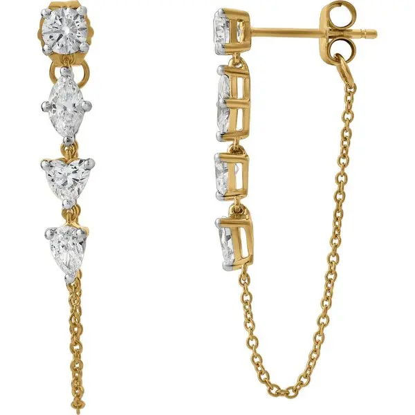 LUVMYJEWELRY Elenya 14k Gold 1.25 Ct Lab Grown Diamond Drop Earrings - 14k Yellow Gold