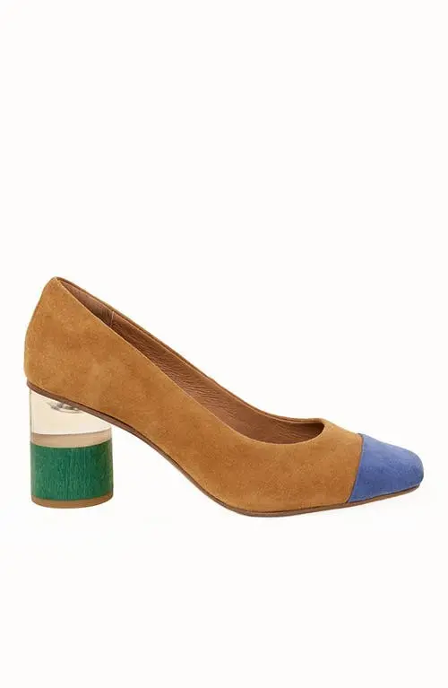 Charlotte Stone Risa Mismatch Cap Toe Pump - Kingston