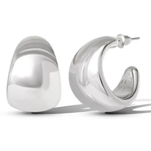 Jessica Simpson Dome Drop Earrings - Silver