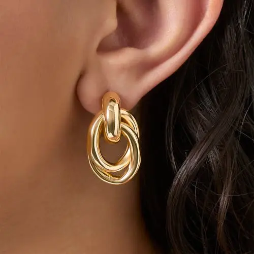 Jessica Simpson Mixed Shape Hoop Earring Set