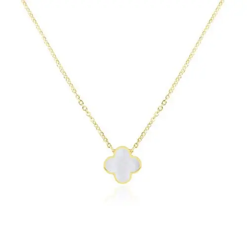 THE LOVERY FINE JEWELRY Single Clover Necklace - Mother Of Pearl