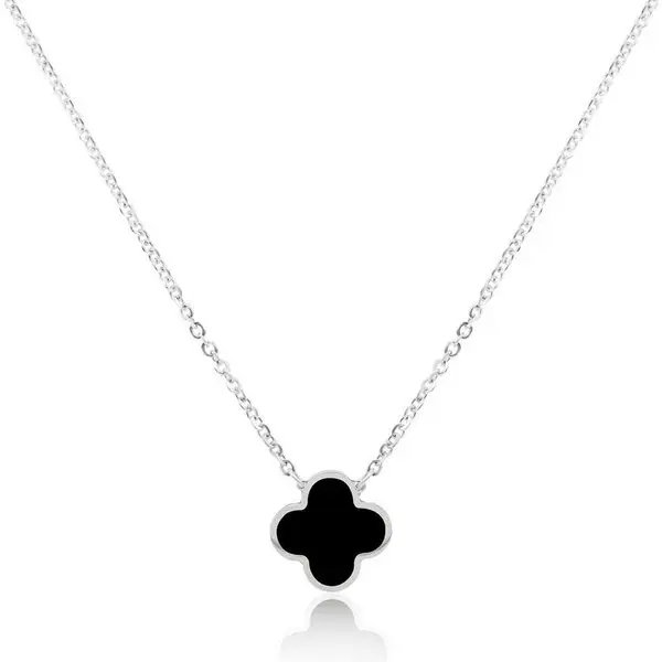 THE LOVERY FINE JEWELRY 14k Gold Clover Necklace - White Gold