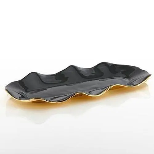 LUNARES Ruffled Graphite Long Tray