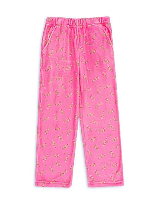 PREPPY GOOSE Candy Cane Plush Loungewear Pants
