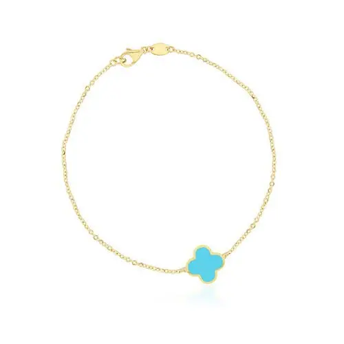 THE LOVERY FINE JEWELRY Clover Bracelet - Turquoise