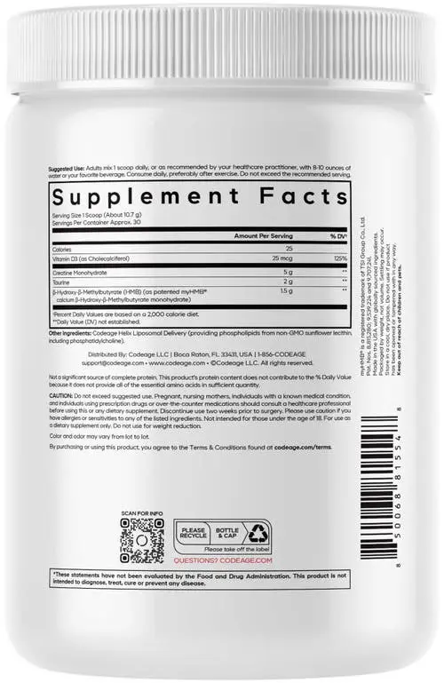 CODEAGE Creatine Hmb+, Taurine, Myhmb