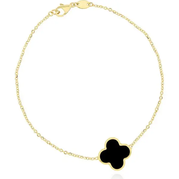 THE LOVERY FINE JEWELRY Clover Bracelet - Onyx