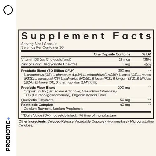 CODEAGE Probiotic+ 50b Cfu, 12 Strains, Prebiotic Fiber