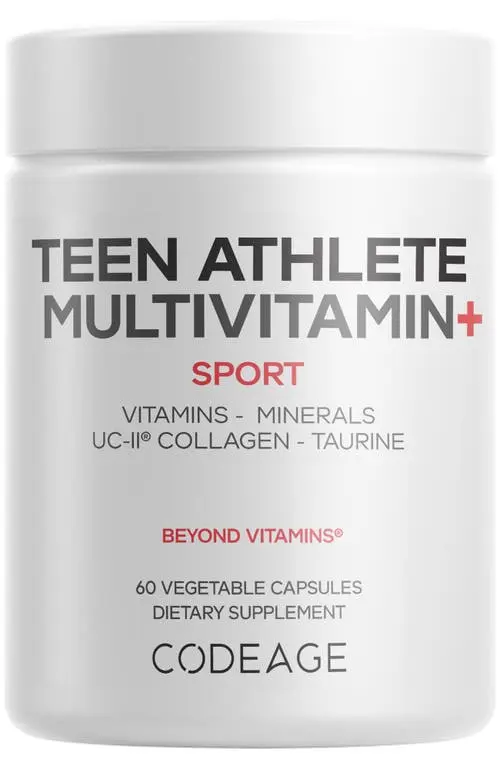 CODEAGE Teen Athlete Multivitamin+, Creatine, Uc-ii Collagen - White
