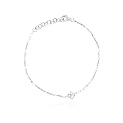 THE LOVERY FINE JEWELRY Diamond Clover Bracelet - White Gold