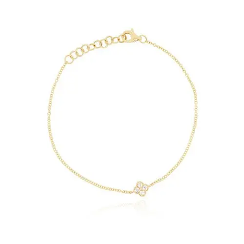 THE LOVERY FINE JEWELRY Diamond Clover Bracelet - Yellow Gold