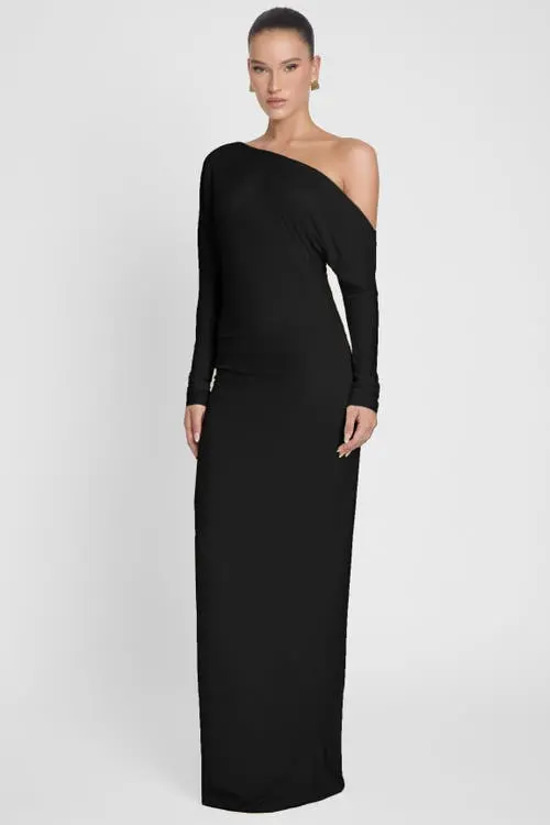 LEAU Slouchy Jersey Maxi Dress - Black
