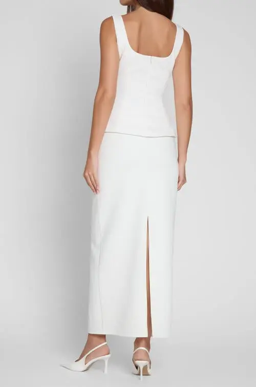 LEAU Column Maxi Skirt - White