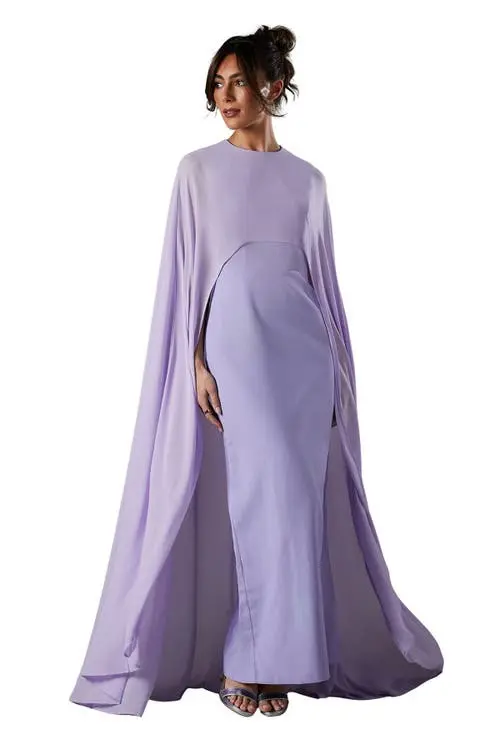 Coast Cape Sleeve Maxi Dress - Lilac