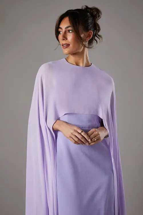 Coast Cape Sleeve Maxi Dress - Lilac