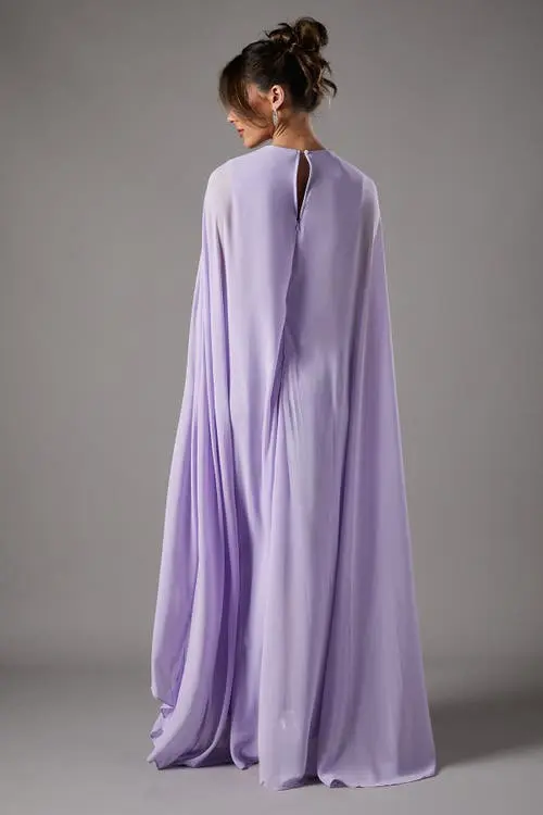 Coast Cape Sleeve Maxi Dress - Lilac