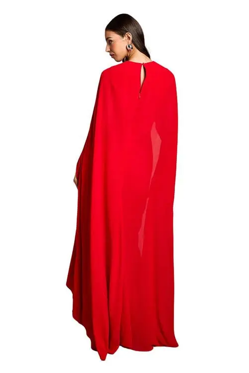 Coast Cape Sleeve Maxi Dress - Red