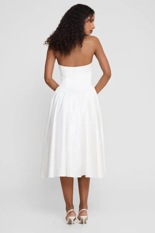 LEAU Halter Corset Midi Dress - White