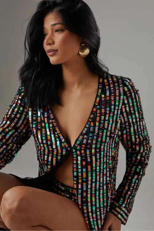 WAREHOUSE Premium Hand Embellished Sequin Jacket