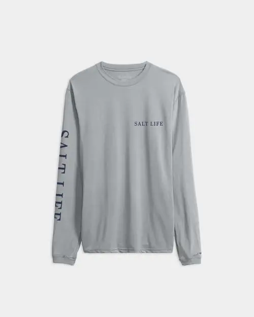 SALT LIFE Canopy Performance Long Sleeve Tee - Mist Grey Heather