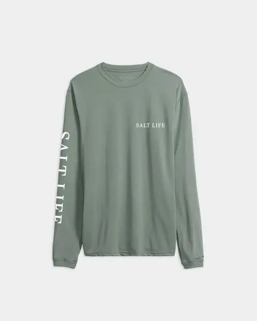 SALT LIFE Canopy Performance Long Sleeve Tee - Sagebrush Heather