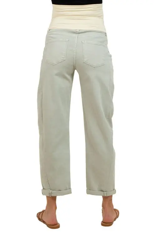 PINKBLUSH Rolled Cuff Barrel Leg Maternity Jeans
