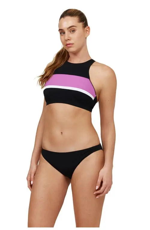 GOTTEX Aqua Chic High Neck Bikini Top - Black-purple