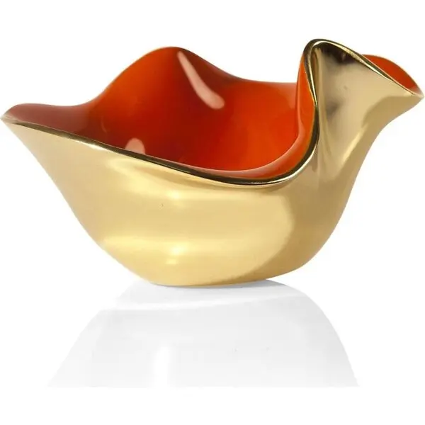 LUNARES Ruffled Bowl - Orange/gold