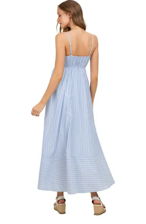PINKBLUSH Spaghetti Strap Stripe Maxi Dress