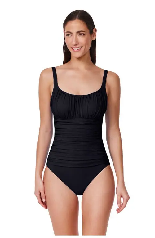 GOTTEX Shirred Peasant One Piece - Black