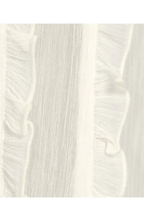 LANDS' END Chiffon Ruffle-front Long Sleeve Top - Ivory