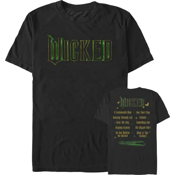 WICKED Official Logo Graphic T-shirt - Black Song List