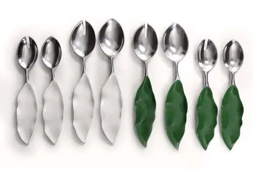LUNARES Verdura Salad Servers Set - Green