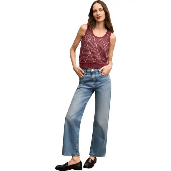 M.M.LAFLEUR Aiko Breeze Argyle Knit Tank - Red Umber