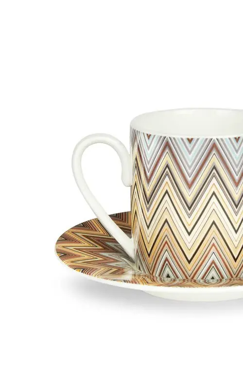 Missoni Jarris Set Of 2 Coffee Cups & Saucers - White