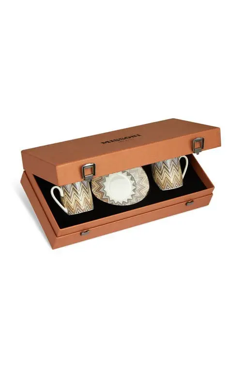Missoni Jarris Set Of 2 Coffee Cups & Saucers - White