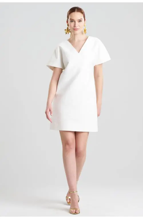 Natori Canvas Short Sleeve Sheath Dress - White