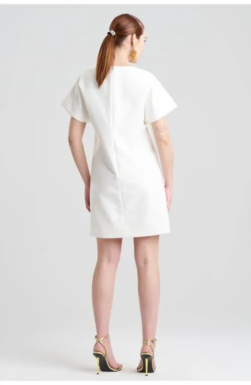 Natori Canvas Short Sleeve Sheath Dress - White