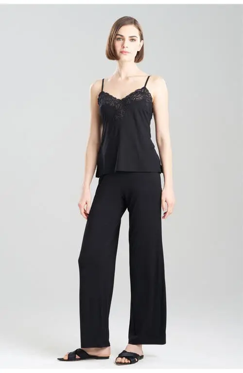 Natori Feathers Essentials Lenzing Ecovero Viscose Lace Cami Pj - Black