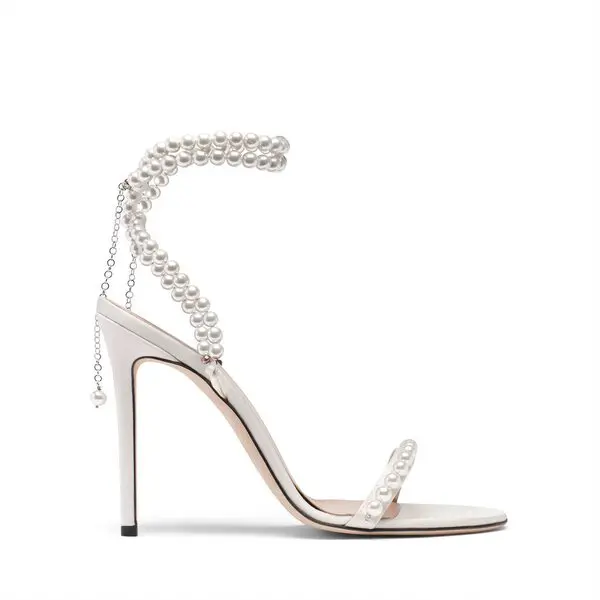 ZENA ZIORA Lady Antoinette 100 Pearl Stiletto Sandals - Ivory