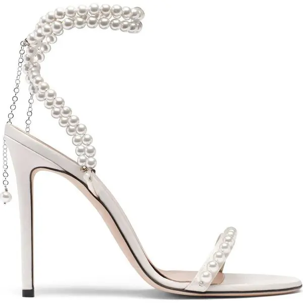 ZENA ZIORA Lady Antoinette 100 Pearl Stiletto Sandals - Ivory