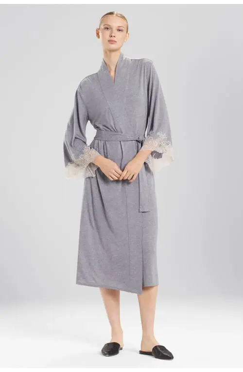 Natori Luxe Shangri-la Robe - Grey W/cocoon