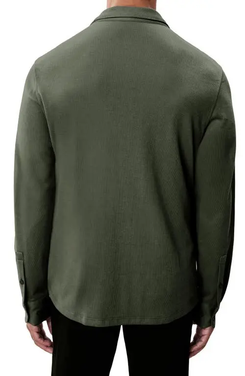 Robert Barakett Milo Knit Button-up Shirt - Olive