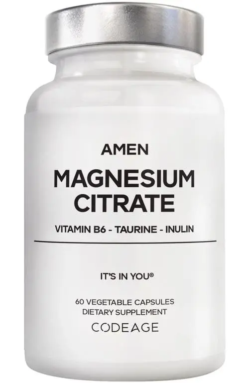 Amen Magnesium Citrate, Vitamin B6, Taurine, Inulin Chicory Root - White