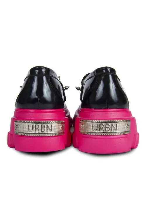 URBNKICKS Glam Studded Leather Loafers
