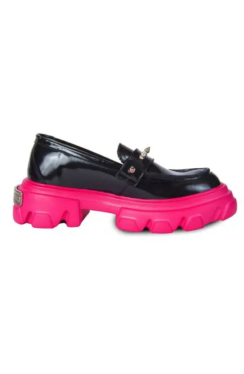 URBNKICKS Glam Studded Leather Loafers