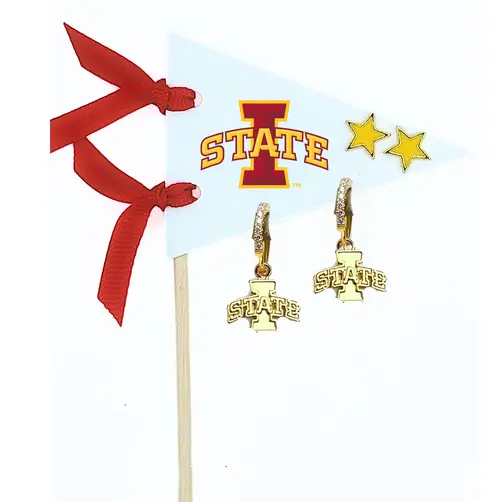 COLOR SHOUT Iowa State University Pennant Earring Set - Yellow Gold
