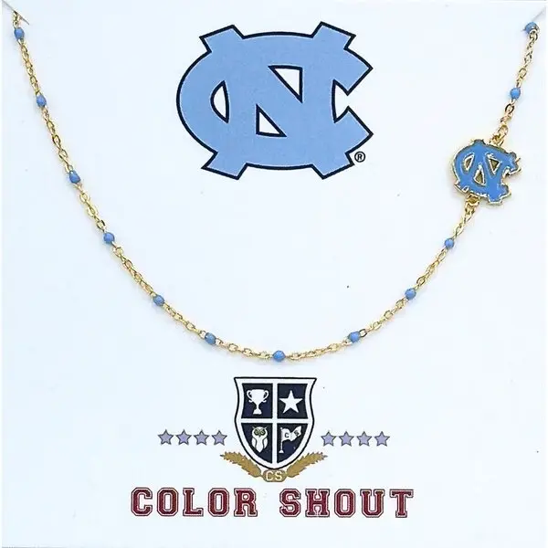 COLOR SHOUT University Of North Carolina Side Set Necklace - Yellow Gold