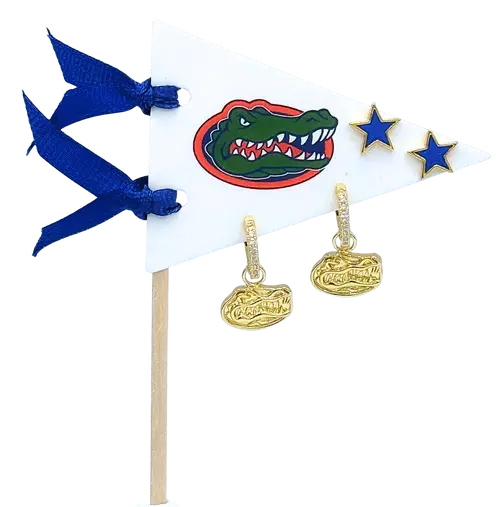 COLOR SHOUT University Of Florida Pennant Earring Set - Yellow Gold